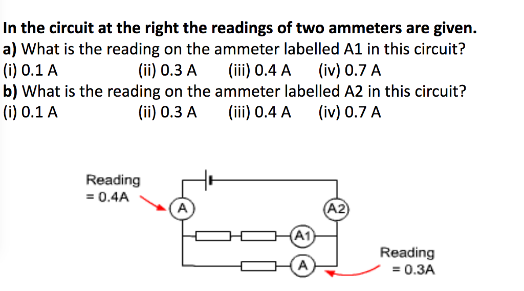 Solved In the circuit at the right the readings of two | Chegg.com