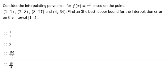 Solved Consider the interpolating polynomial for f(x) = 23 | Chegg.com