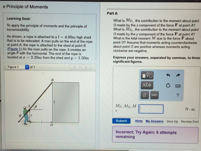 Solved To apply the principle of moments and the principle | Chegg.com