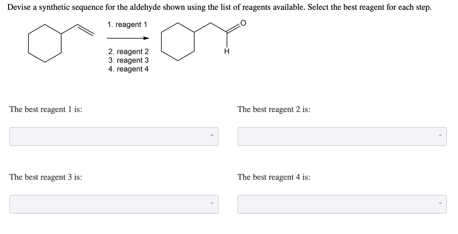 Solved Devise a synthetic sequence for the aldehyde shown | Chegg.com