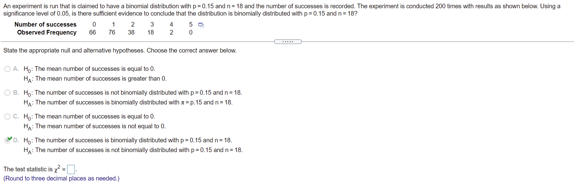 Solved 1. Need to find test statistic is x2=. 2. Its not on | Chegg.com