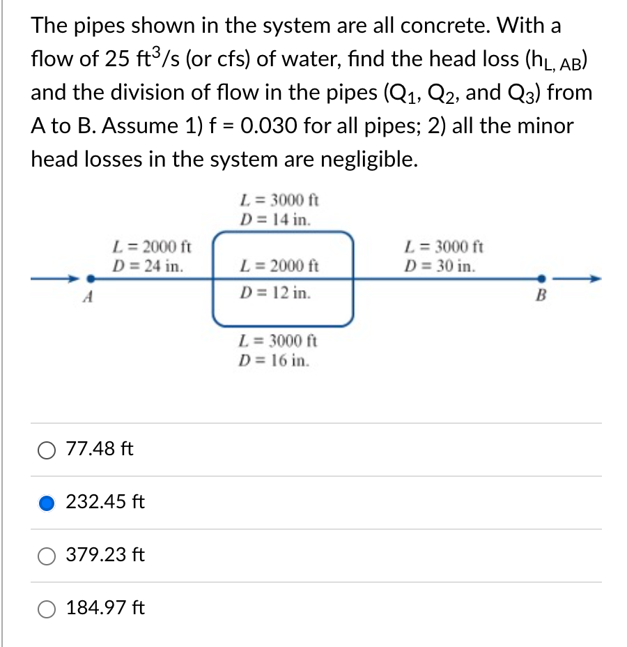 Solved The pipes shown in the system are all concrete. With | Chegg.com