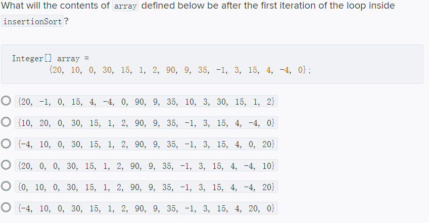 Solved What will the contents of array defined below be | Chegg.com