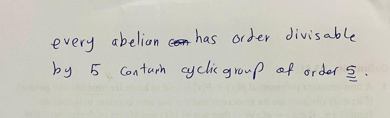 Solved every abelian con has order divisable by Conturin | Chegg.com