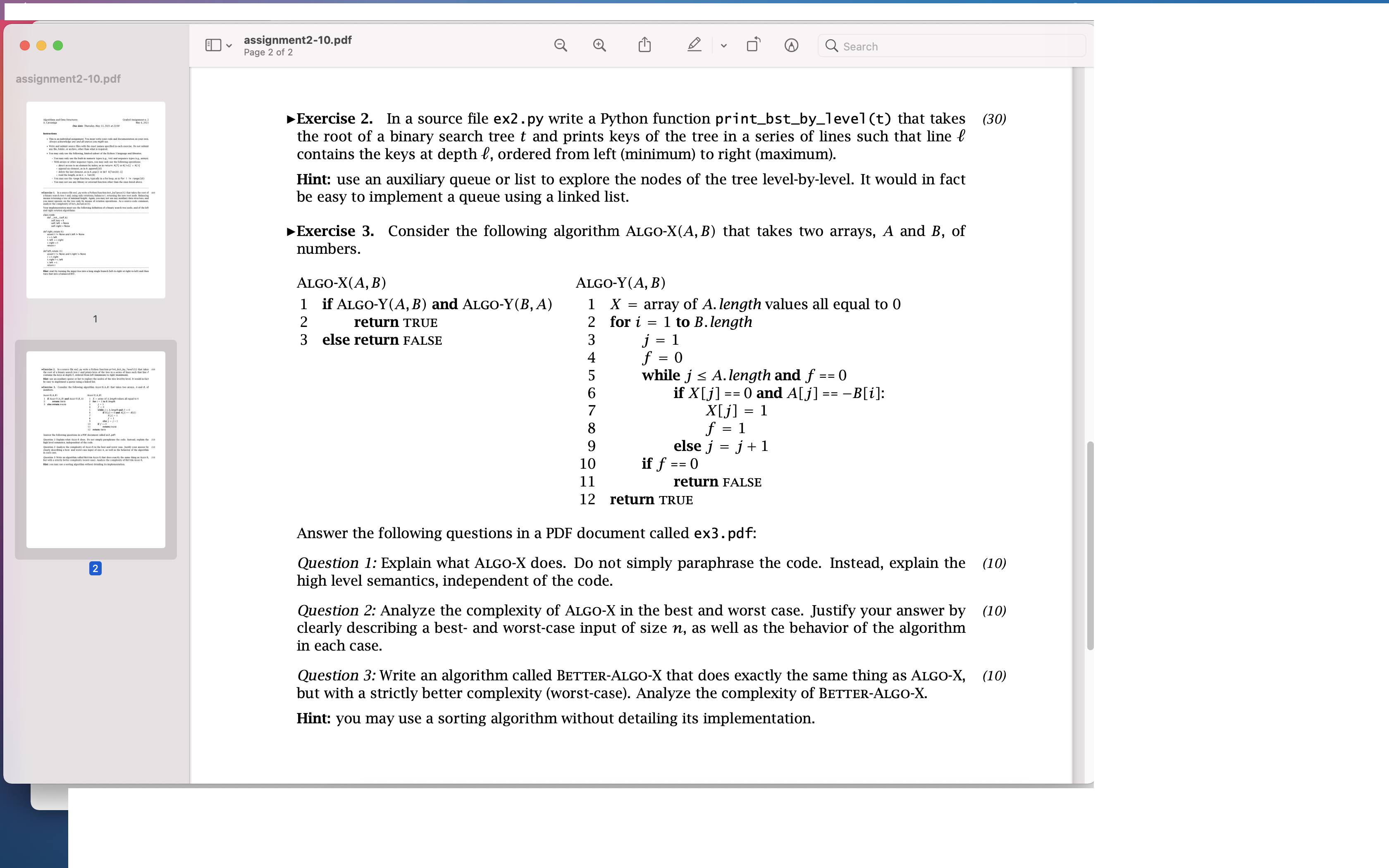 Solved Question 3 Write An Algorithm Called Better Algo X 1657