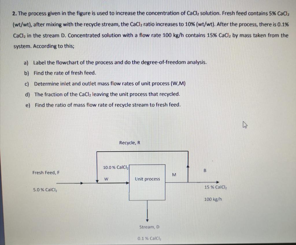 Solved 2. The process given in the figure is used to | Chegg.com