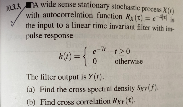 Solved 23. NA wide sense stationary stochastic process X(t) | Chegg.com
