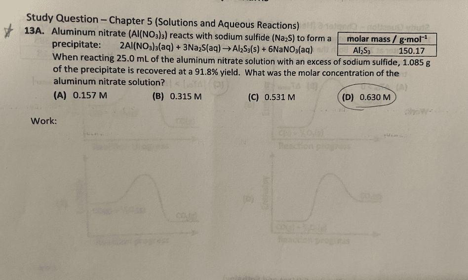 Solved Study Question - Chapter 5 (Solutions and Aqueous | Chegg.com