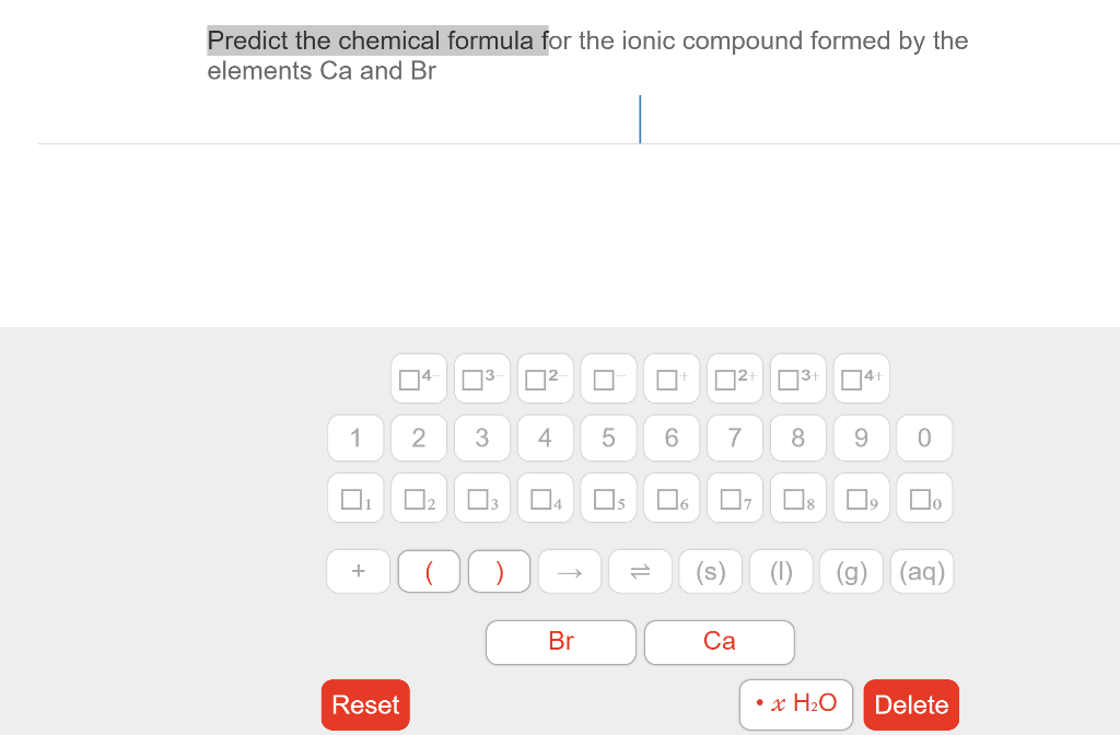 Solved Predict The Chemical Formula For The Ionic Compound 