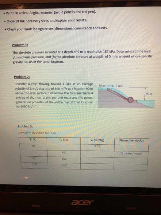 Solved Write in a clear, legible manner (avoid pencils and | Chegg.com Solved Write in a clear, legible manner (avoid pencils and | Chegg.com