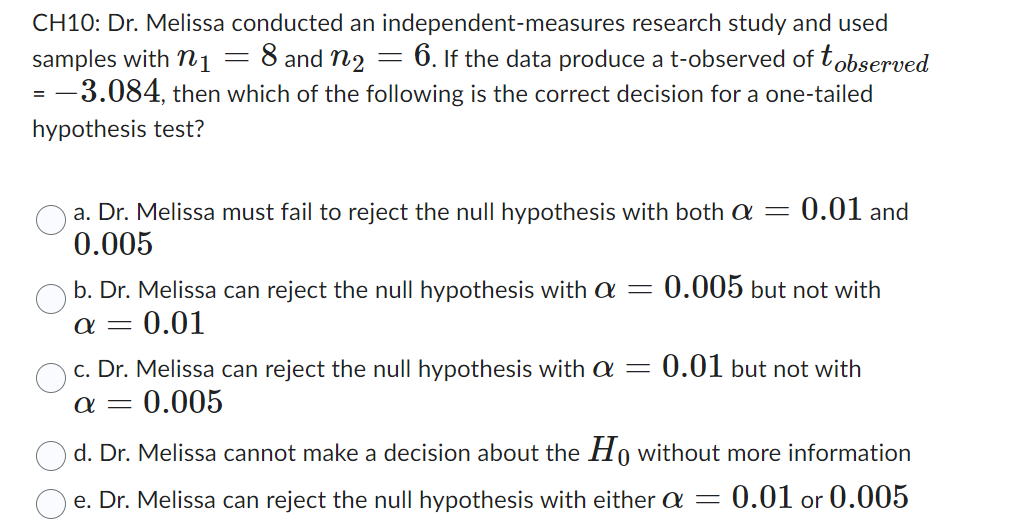 Solved CH11: Dr. Madison Shaffner conducted a | Chegg.com