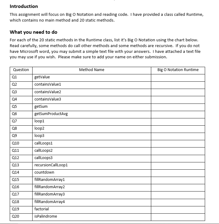 Solved //TODO - Question 9 - assume arr.length == n | Chegg.com