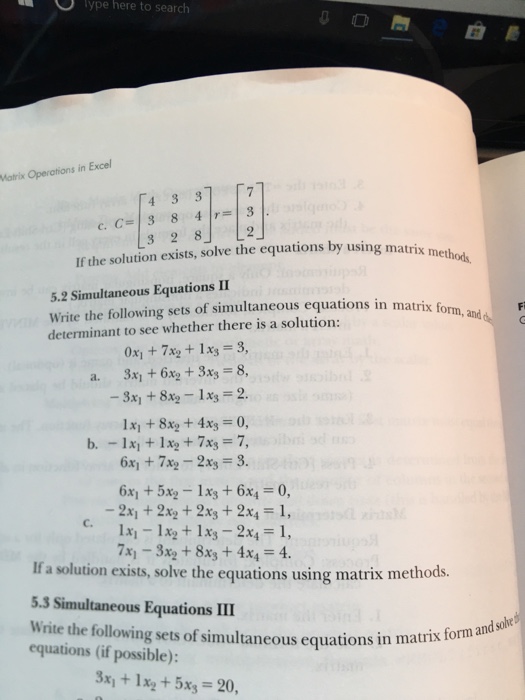 Solved ype here to search Matrix Operations in Excel 4 3 37 | Chegg.com
