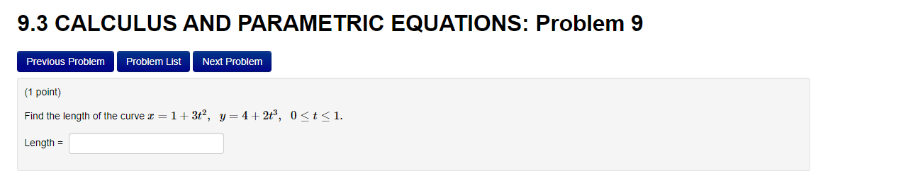 Solved 9.3 CALCULUS AND PARAMETRIC EQUATIONS: Problem 9 | Chegg.com