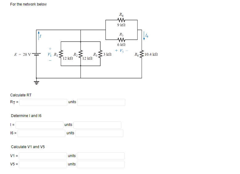 Solved For the network below Calculate RT RT= units | Chegg.com