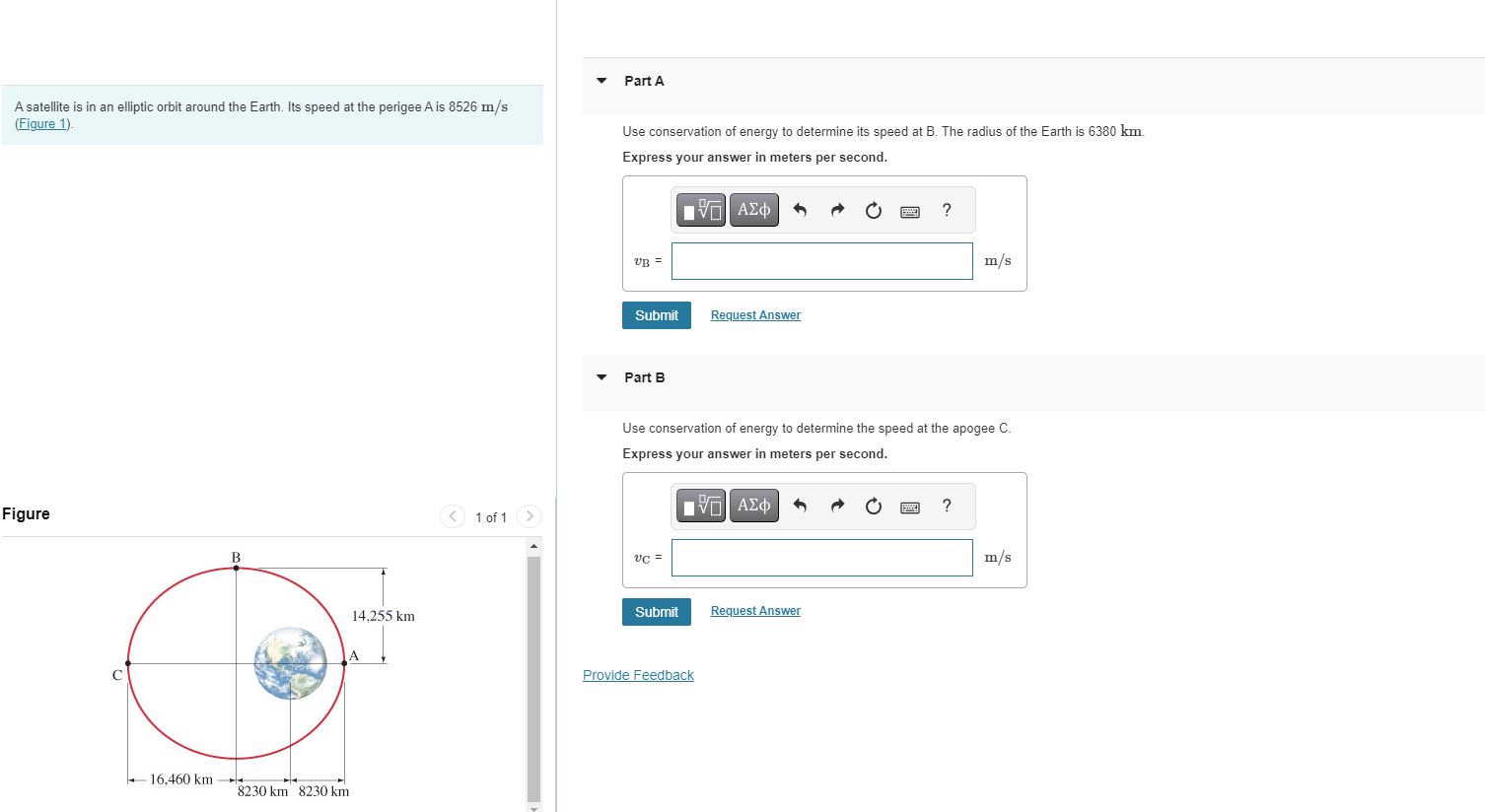 Solved A satellite is in an elliptic orbit around the Earth. | Chegg.com