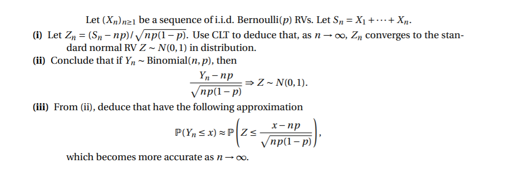 Solved Let (Xn)nzi be a sequence ofi.i.d. Bernoulli(p) RVs. | Chegg.com