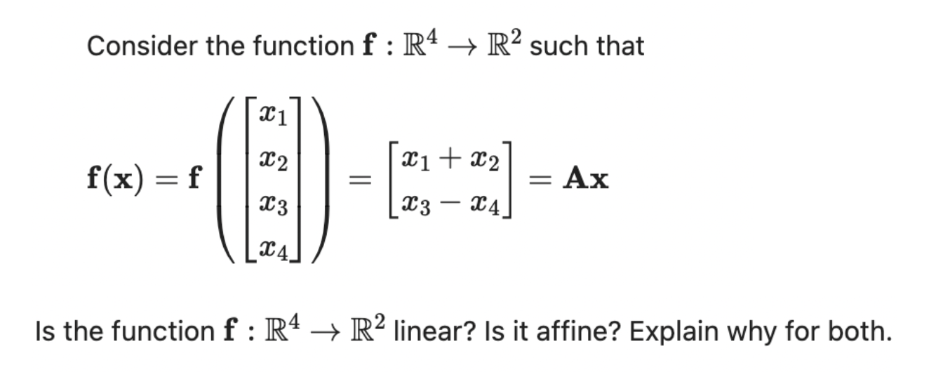 Solved Consider the function f:R4→R2 such that | Chegg.com