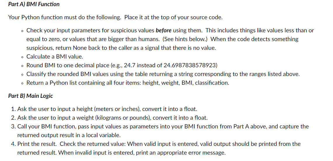 Solved Your Python function must do the following. Place it | Chegg.com