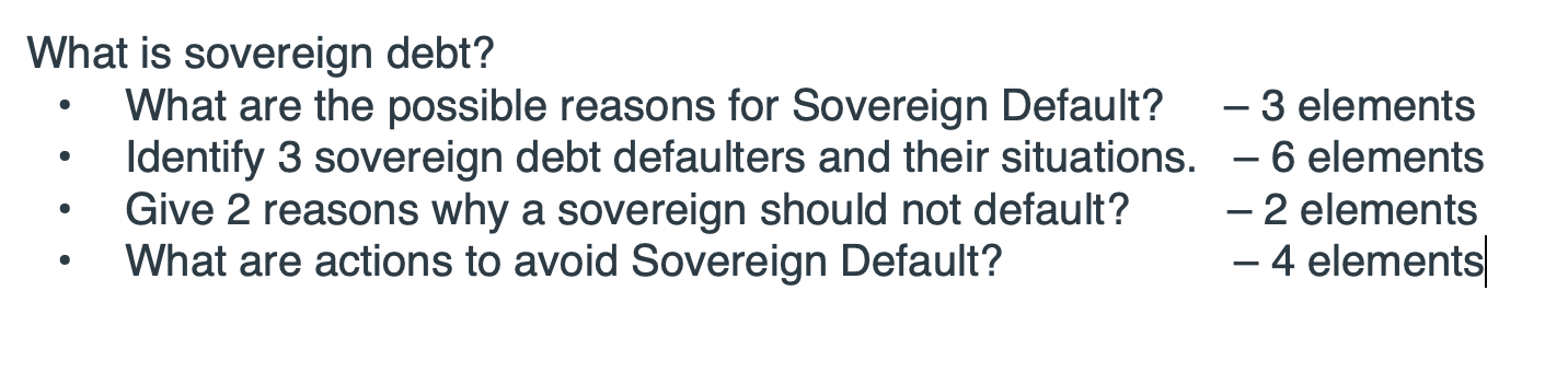 Solved . What is sovereign debt? What are the possible | Chegg.com