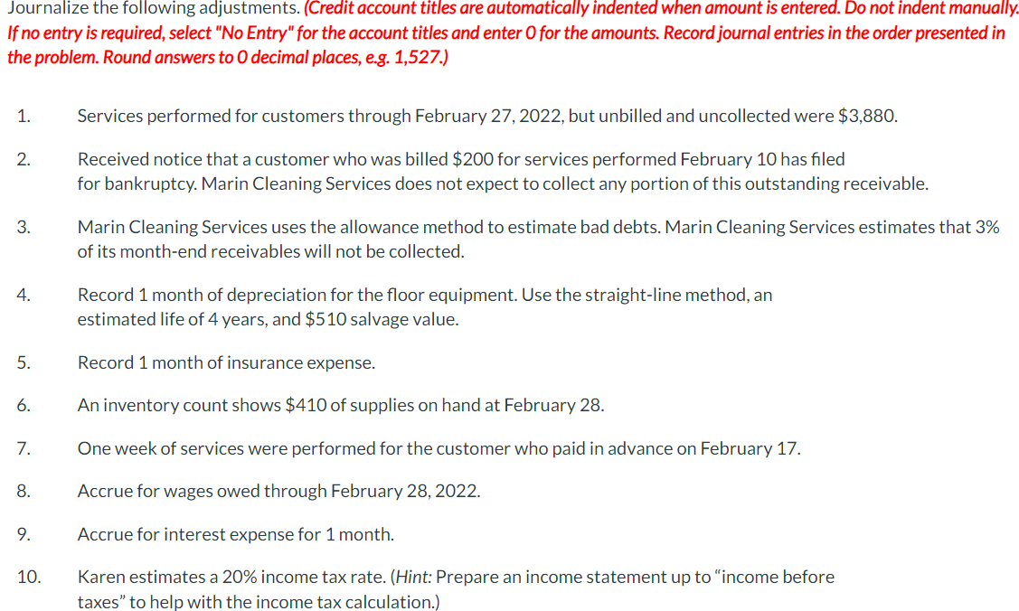 Solved Feb. 1 Issued 5,100 shares of Marin Cleaning Services | Chegg.com