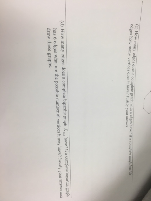 Solved C How Many Edges Does A Complete Graph With N Edges