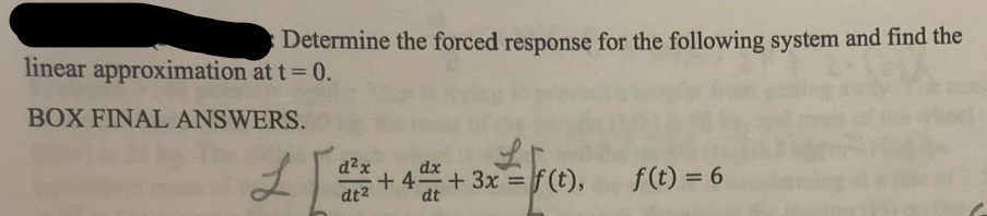 Solved Determine the forced response for the following | Chegg.com