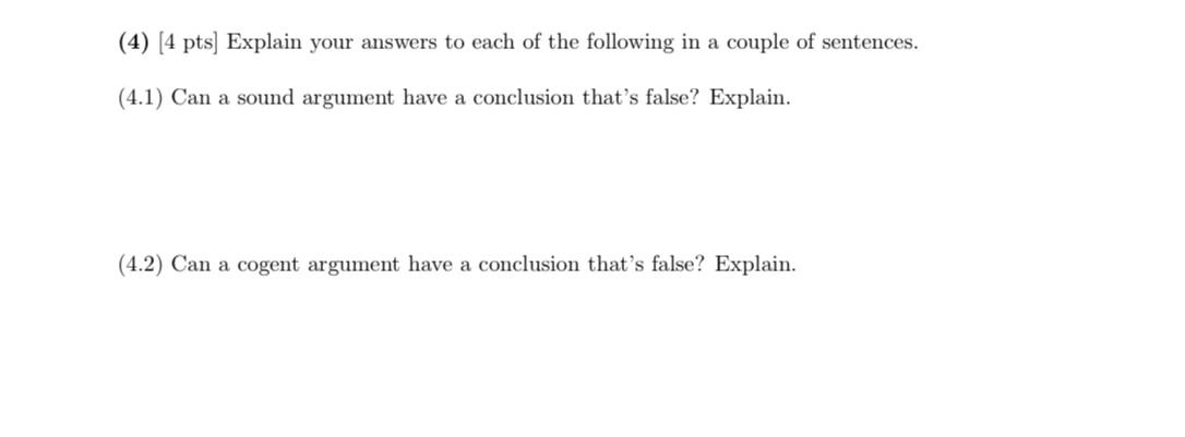 4 4 Pts Explain Your Answers To Each Of The 7872