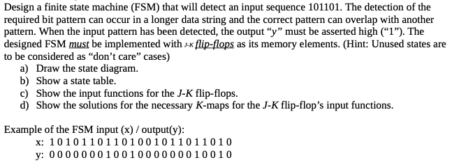 Solved Design a finite state machine (FSM) that will detect | Chegg.com