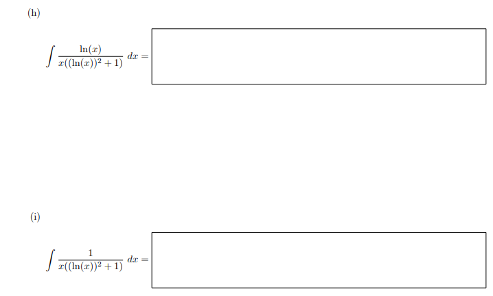 Solved Evaluate the follwing indefinit integrals. No credit | Chegg.com