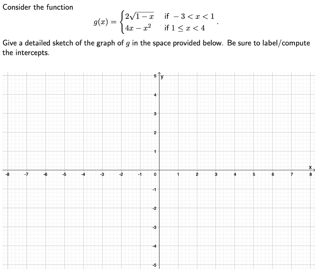 Solved Consider the function g(x)={21−x4x−x2 if −3 | Chegg.com