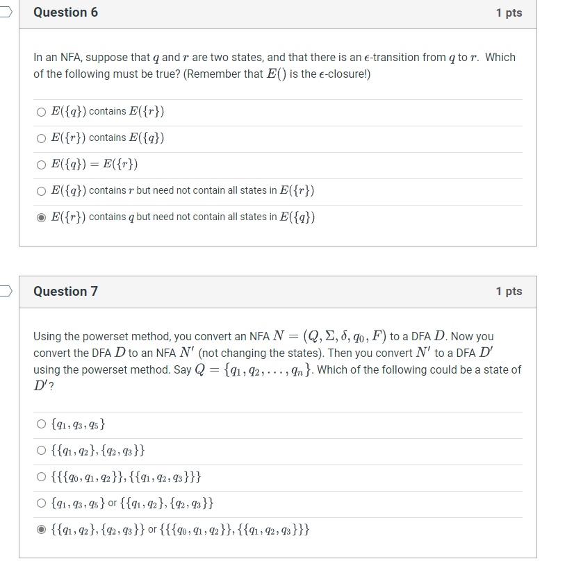 Solved In an NFA, suppose that q and r are two states, and | Chegg.com