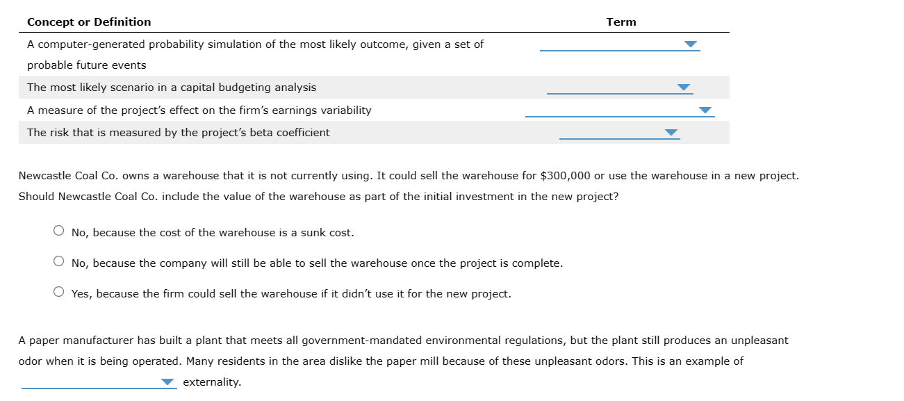 Solved First Drop Menu Options (A computer-generated | Chegg.com