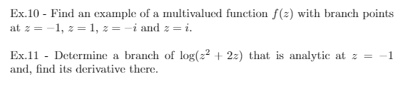 Solved Ex.10 - Find an example of a multivalued function | Chegg.com