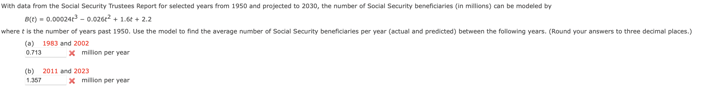 Solved ith data from the Social Security Trustees Report for | Chegg.com