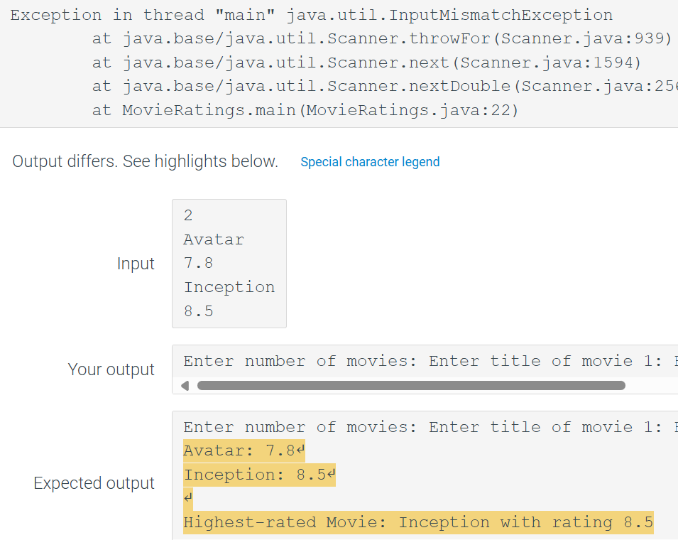 Solved Getting a NoSuchElementException on Zybooks~~~import | Chegg.com
