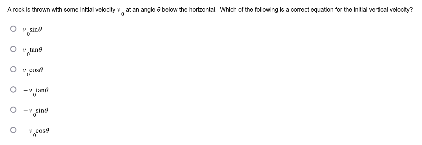 Solved A rock is thrown with some initial velocity v0 at an | Chegg.com