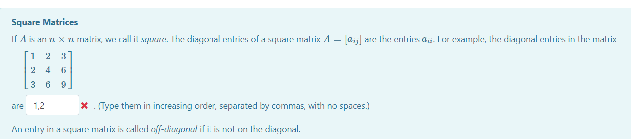 Solved If A is an n×n matrix, we call it square. The | Chegg.com