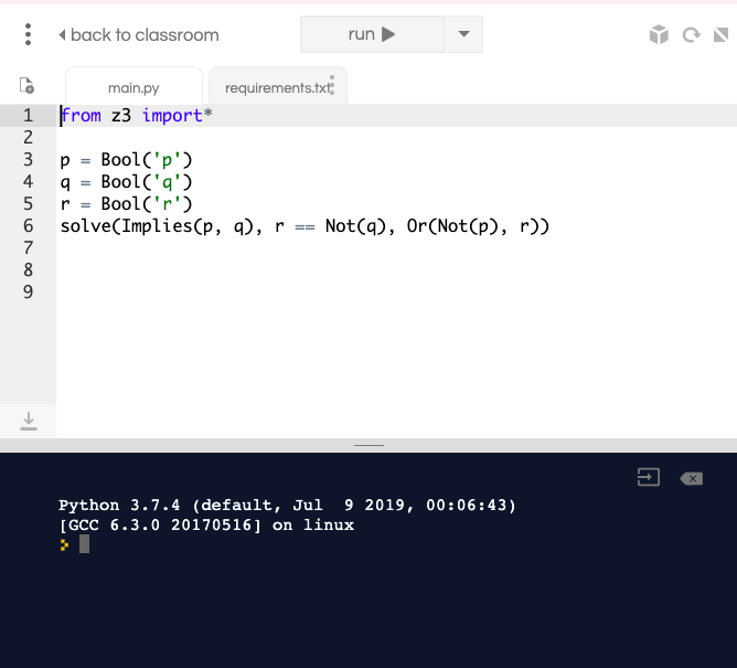 Z3 API in Python Z3 is a high performance theorem | Chegg.com