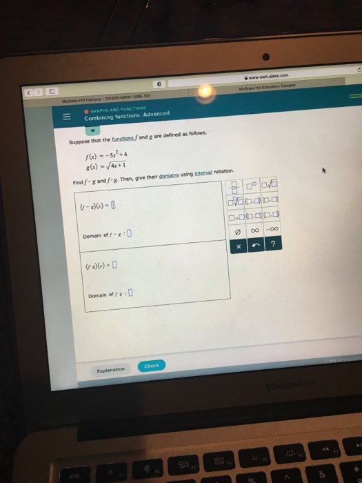 Solved Combining functions: Advanced Suppose that the | Chegg.com