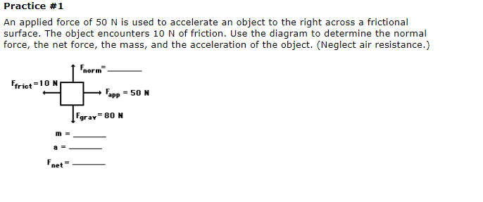 Solved Practice #1 An applied force of 50 N is used to | Chegg.com