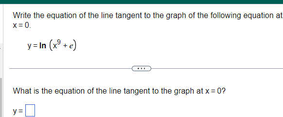 Solved Write the equation of the line tangent to the graph | Chegg.com