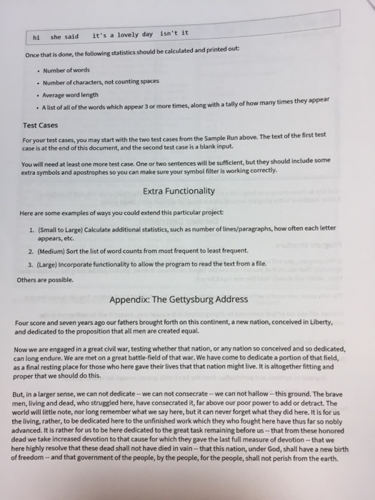 Solved Project 2: Text Analyzer Overview In this project, | Chegg.com
