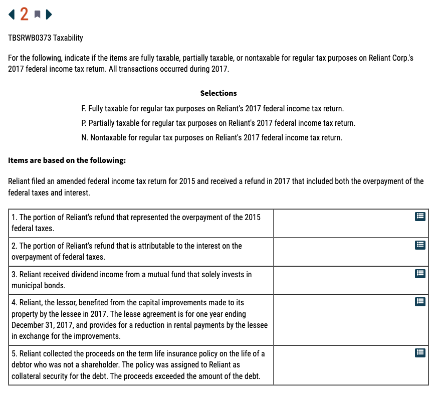 Solved For the following, indicate if the items are fully | Chegg.com