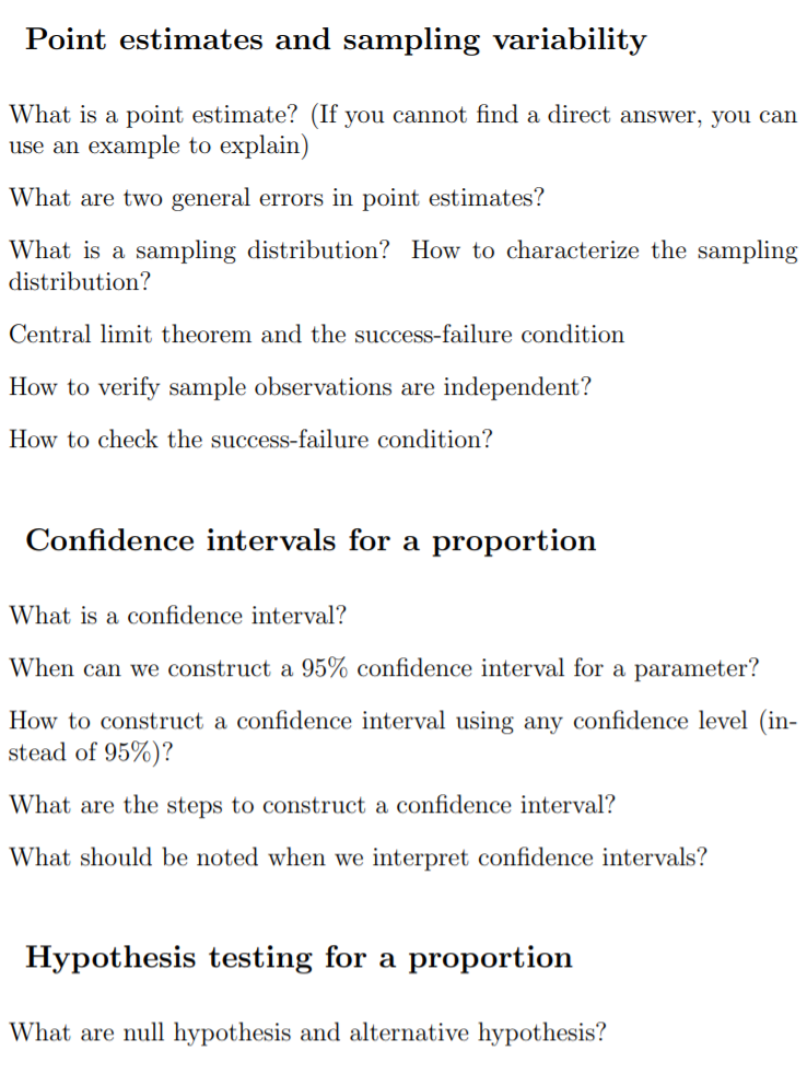 Solved Point estimates and sampling variability What is a | Chegg.com