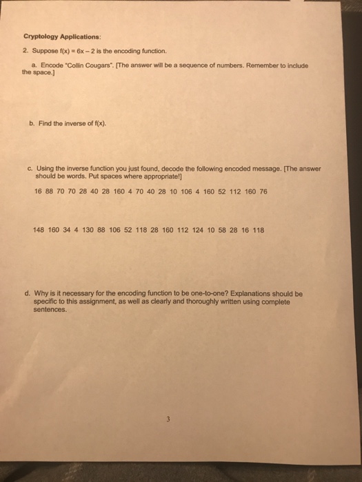 Solved Cryptology Applications 2·suppose F X 6x 2 Is The