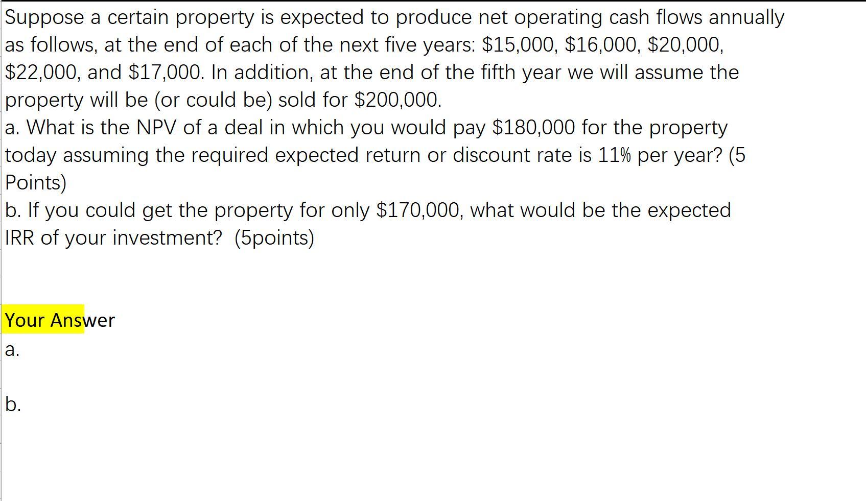 Solved Suppose a certain property is expected to produce net | Chegg.com