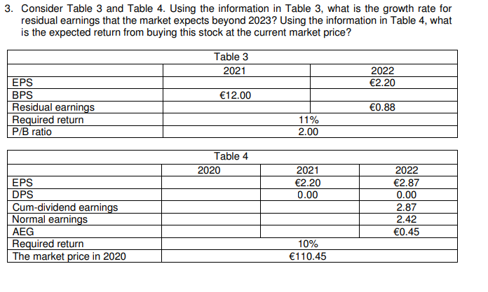 Solved Consider Table 3 and Table 4. Using the information | Chegg.com Solved Consider Table 3 and Table 4. Using the information | Chegg.com