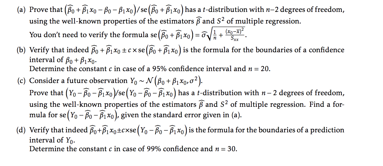 8. Assume the model of simple linear regression. So | Chegg.com