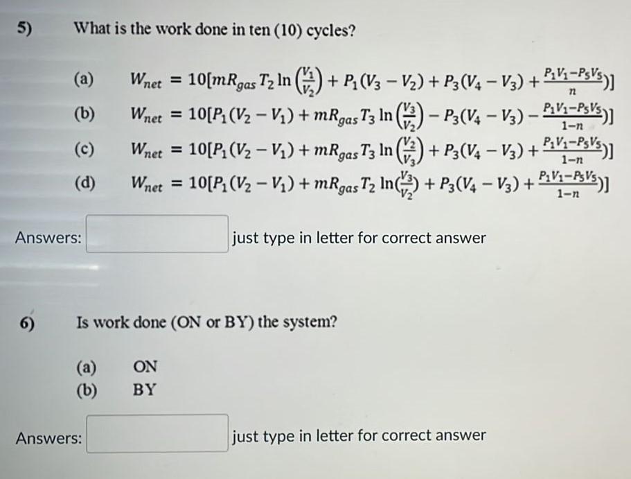 Solved 5-Step Cycle Problem A five (5) step cycle changes | Chegg.com